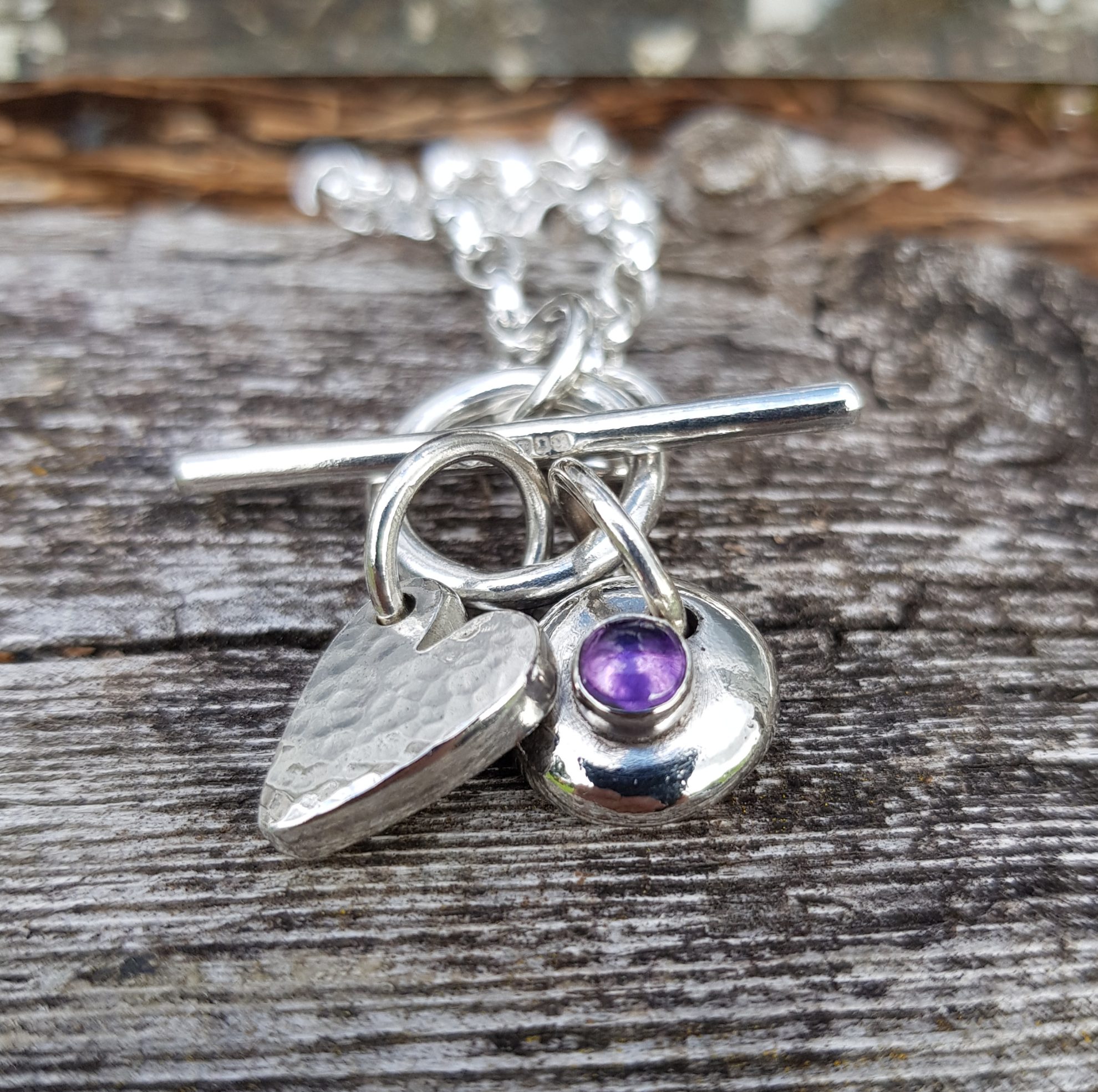Heart and Gemstone Pebble Charm Bracelet – Silverpickle